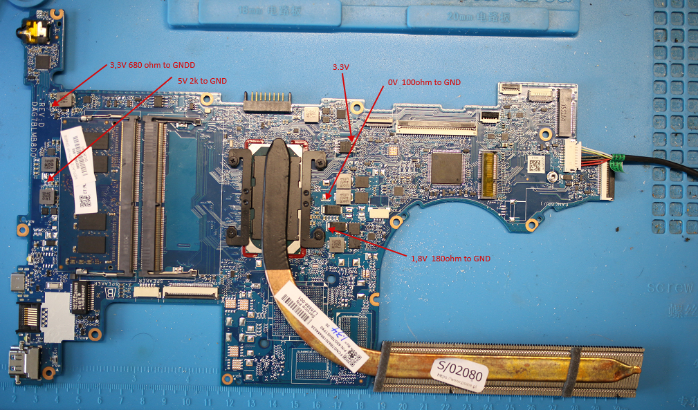 HP 15CS-3004NW MAIN BOARD DAG7BLMB8D0 REV D gen 10 tin hieu nguon con ...