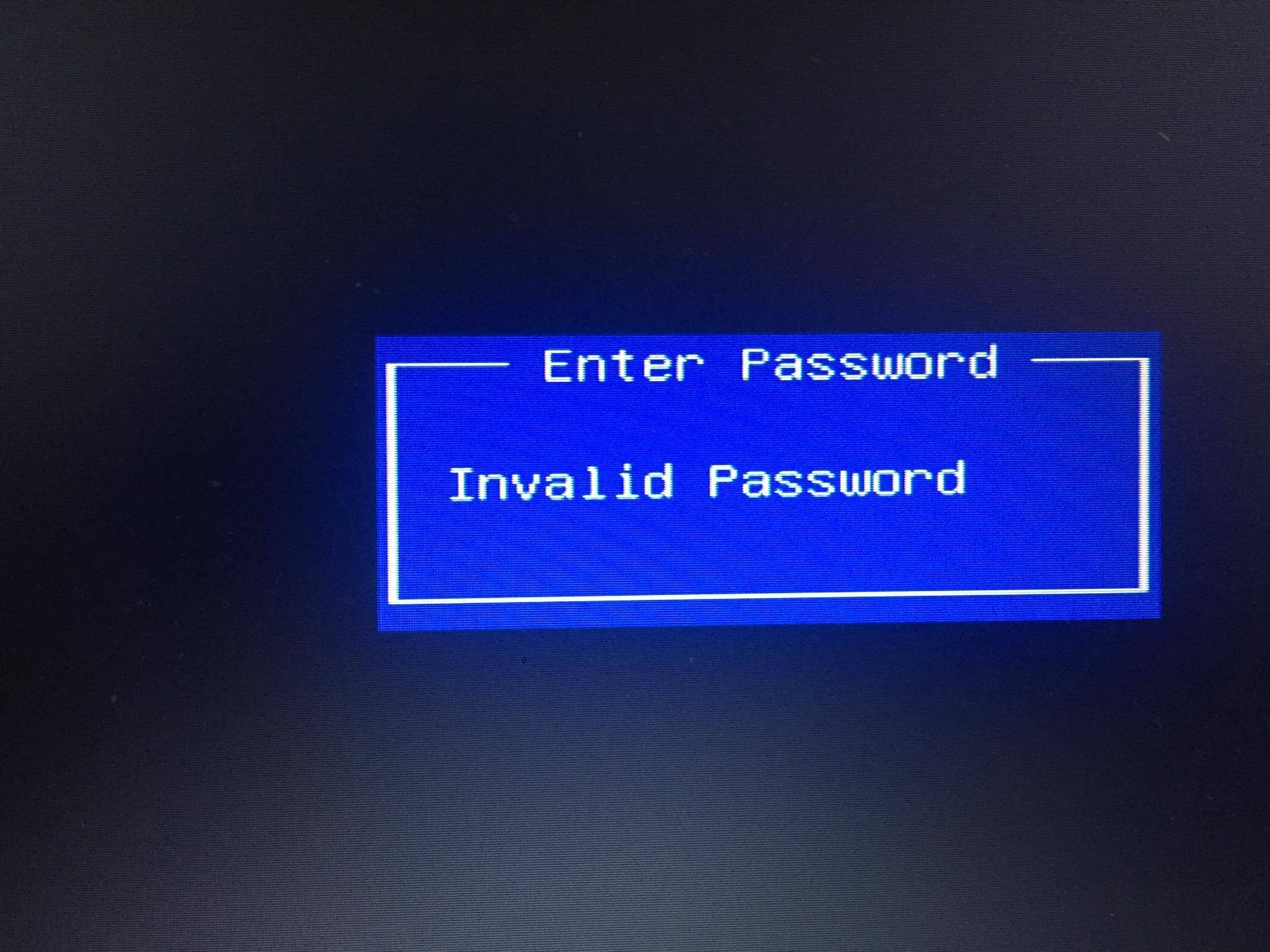 Invalid Password
