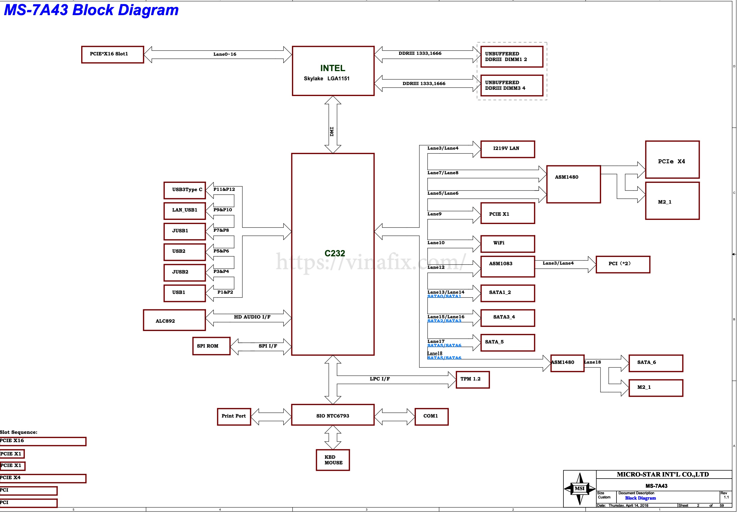 MSI E3 KRAIT GAMING V5 MS-7A43 BIOS Schematics .jpg | Vinafix.com